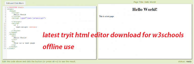 latest tryit html editor download for w3schools offline {exe}